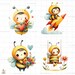 Cute Little Bee, Little Bee Clipart, Watercolor Animals Illustrations ...