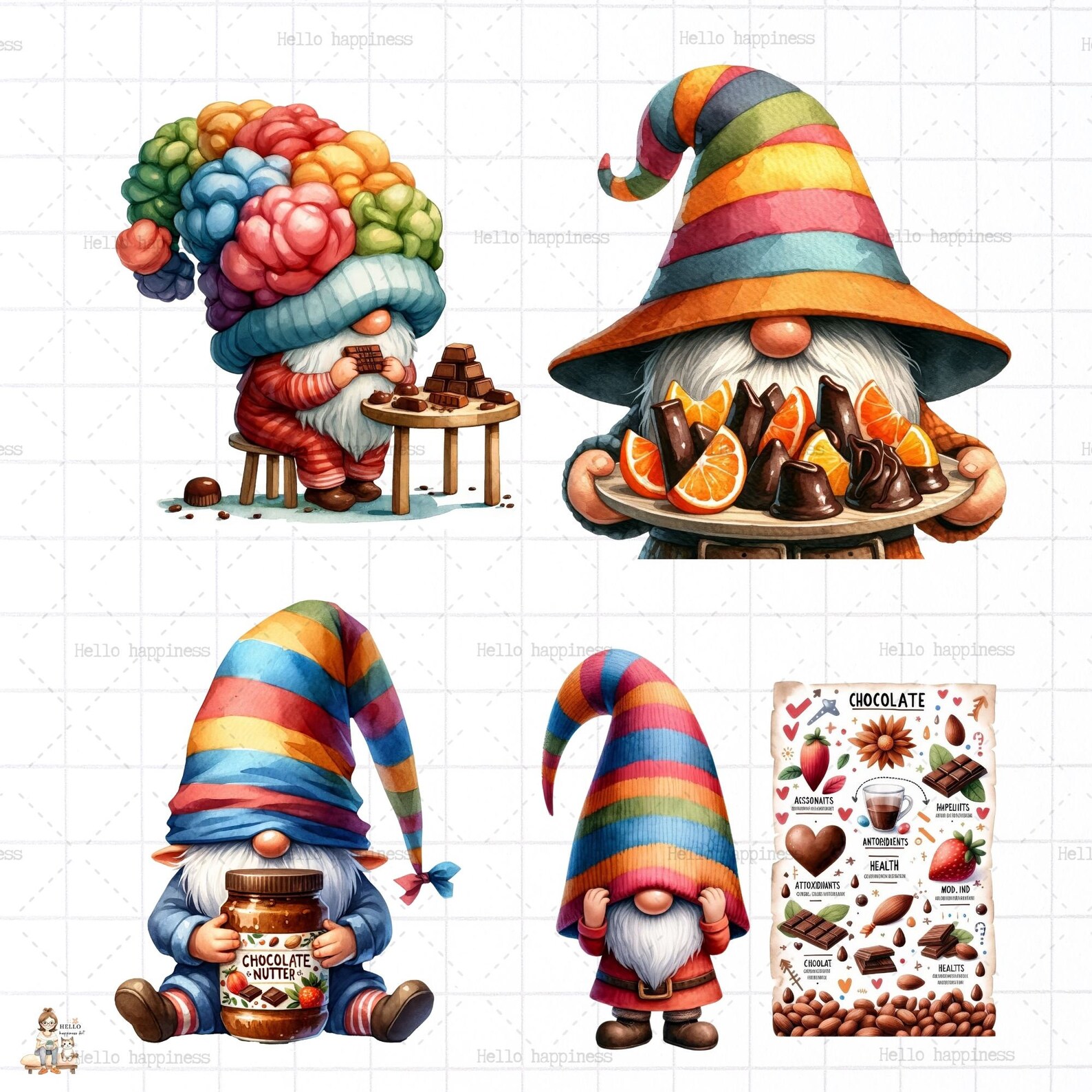 Gnome and Sweets,chocolate Png,ice Cream ,gnome Clipart,love Clipart ...