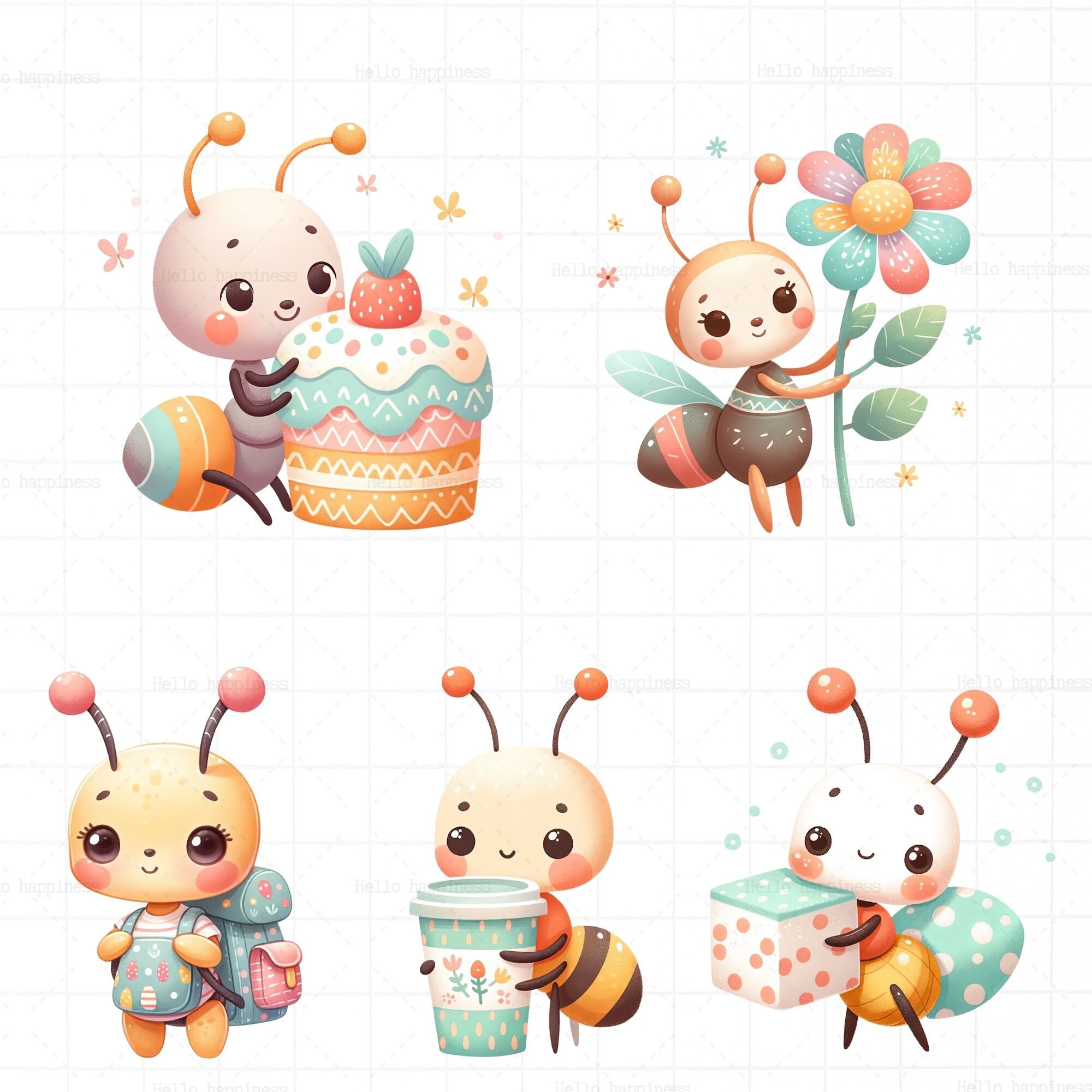 Cute Ant Clipart , Little Ant , Printable Watercolor Clipart, Animals ...