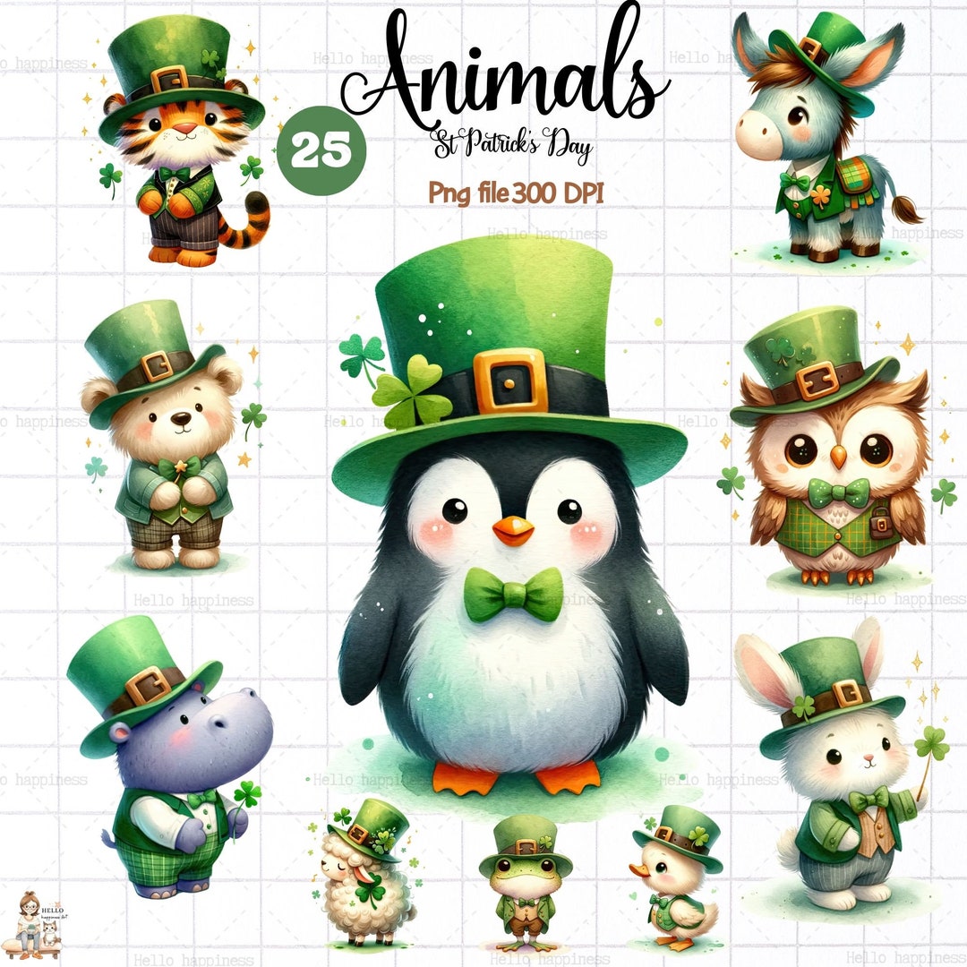 Bear St.patrick's Day, Animals St.patrick, Watercolor Clip Art for Kids ...