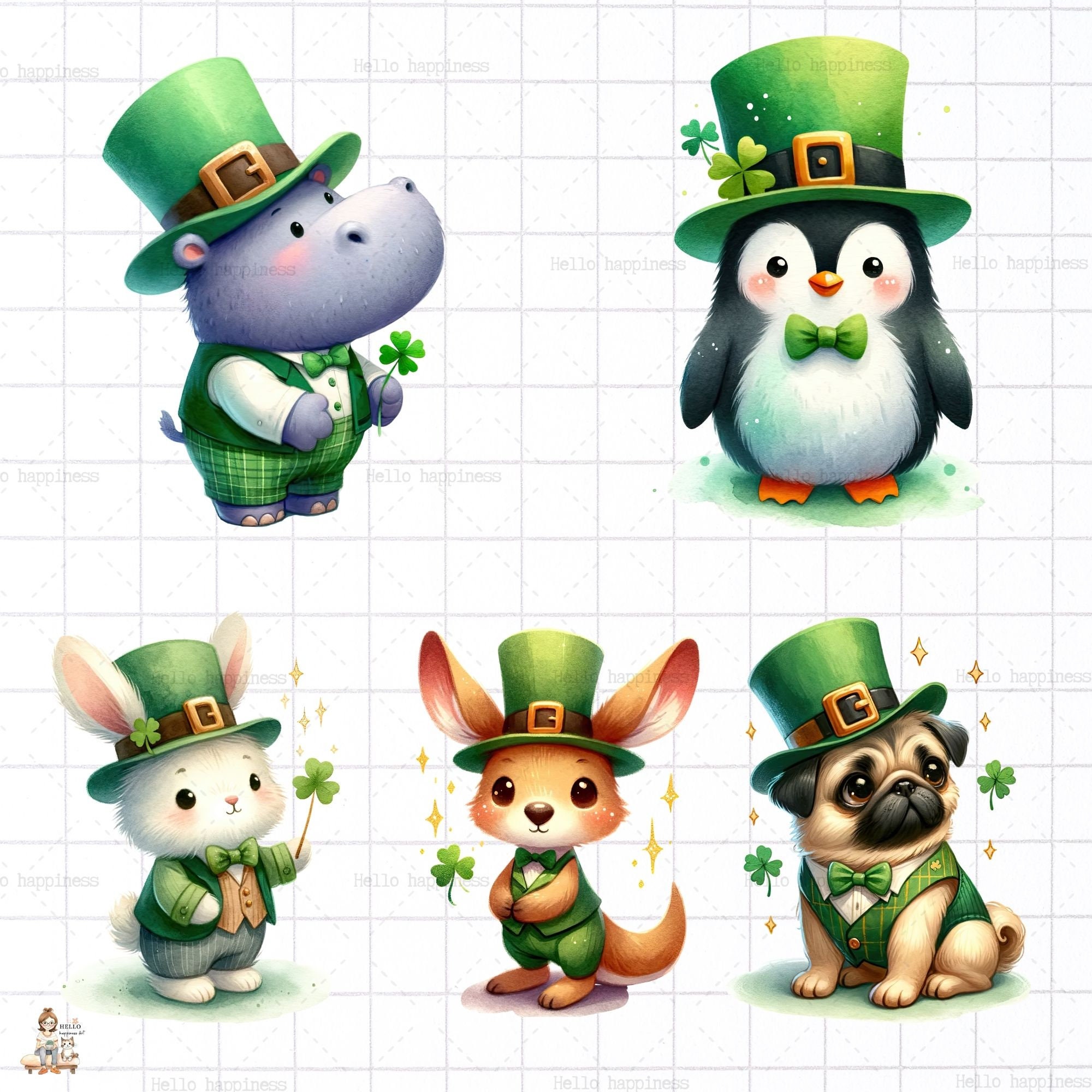 Bear St.patrick's Day, Animals St.patrick, Watercolor Clip Art for Kids ...