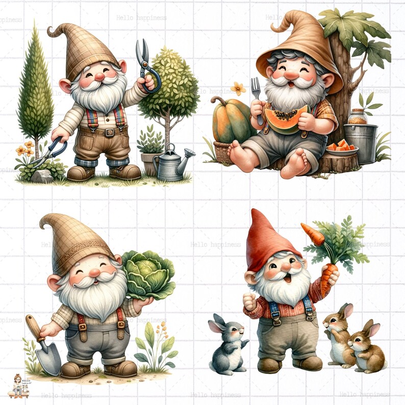Gnomes Gardener Clipart,gnome Png,gardener Themed Png,apple Clipart ...