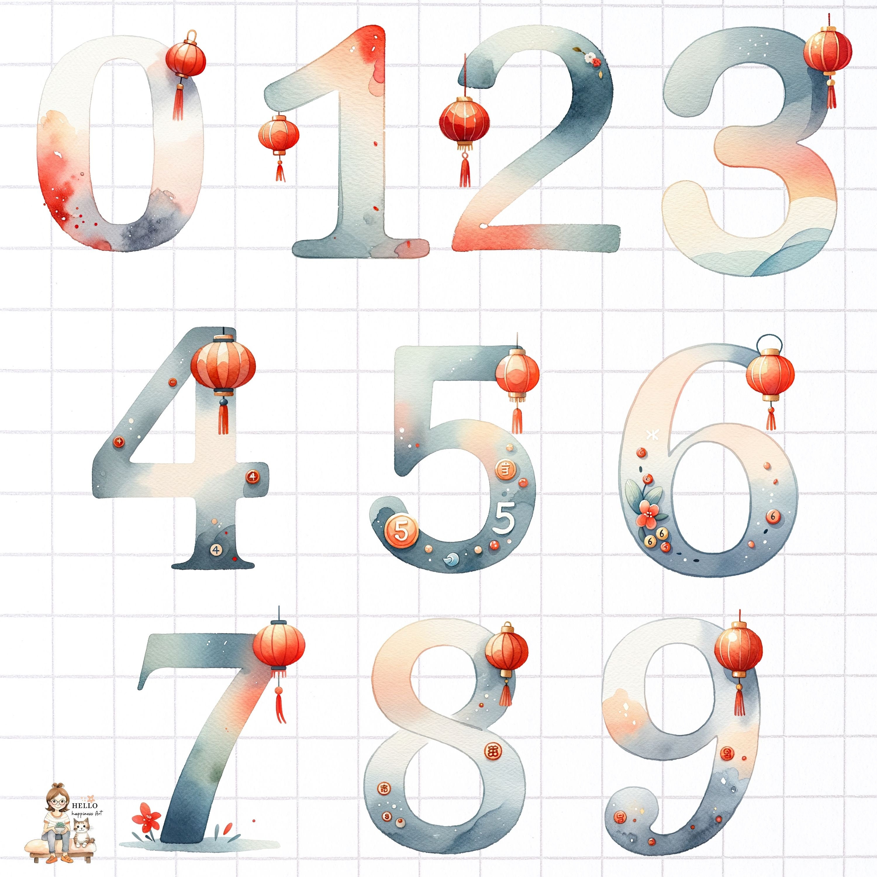 Chinese New Year, Red Lanterns, Watercolor Alphabet, Chinese New Year Celebration, Watercolor ...