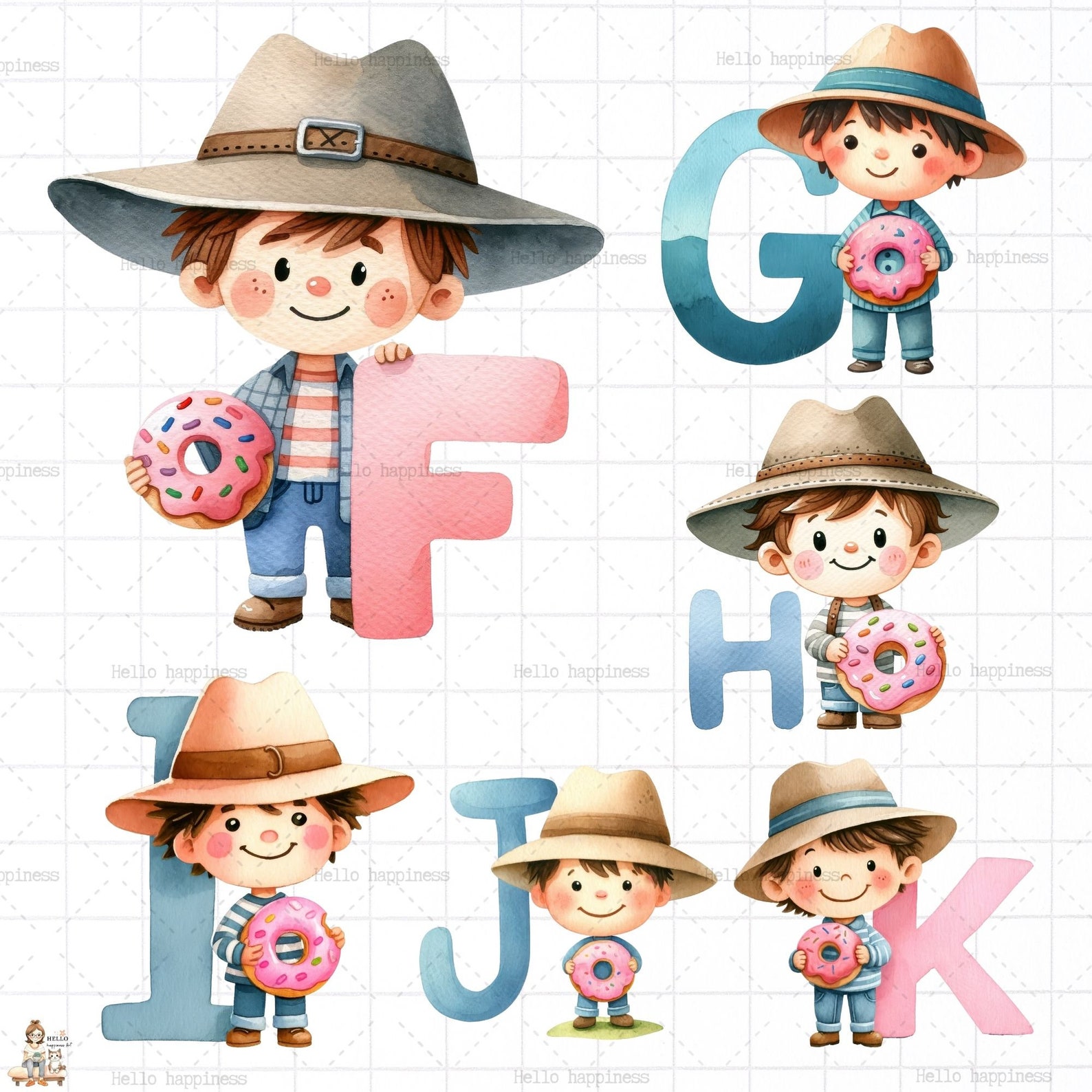 Alphabet a Boy With Donut, Alpha Donut and Boy Png, Letter Png, Letter ...