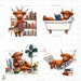 Highland Cow Read a Book, Little Cow With Book,watercolor Highland Cow ...