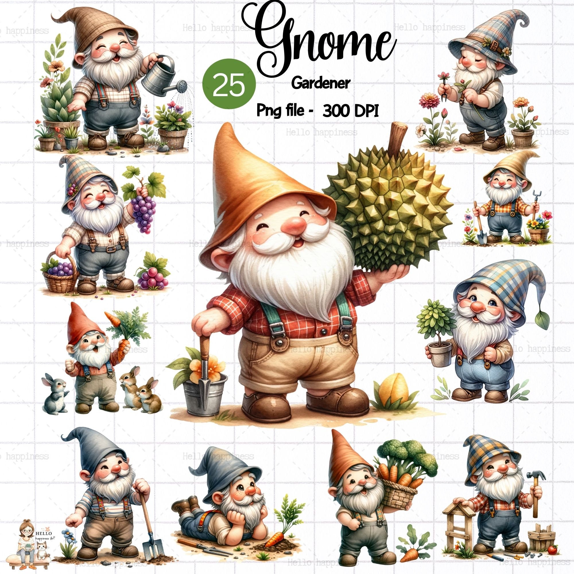 Gnomes Gardener Clipart,gnome Png,gardener Themed Png,apple Clipart ...