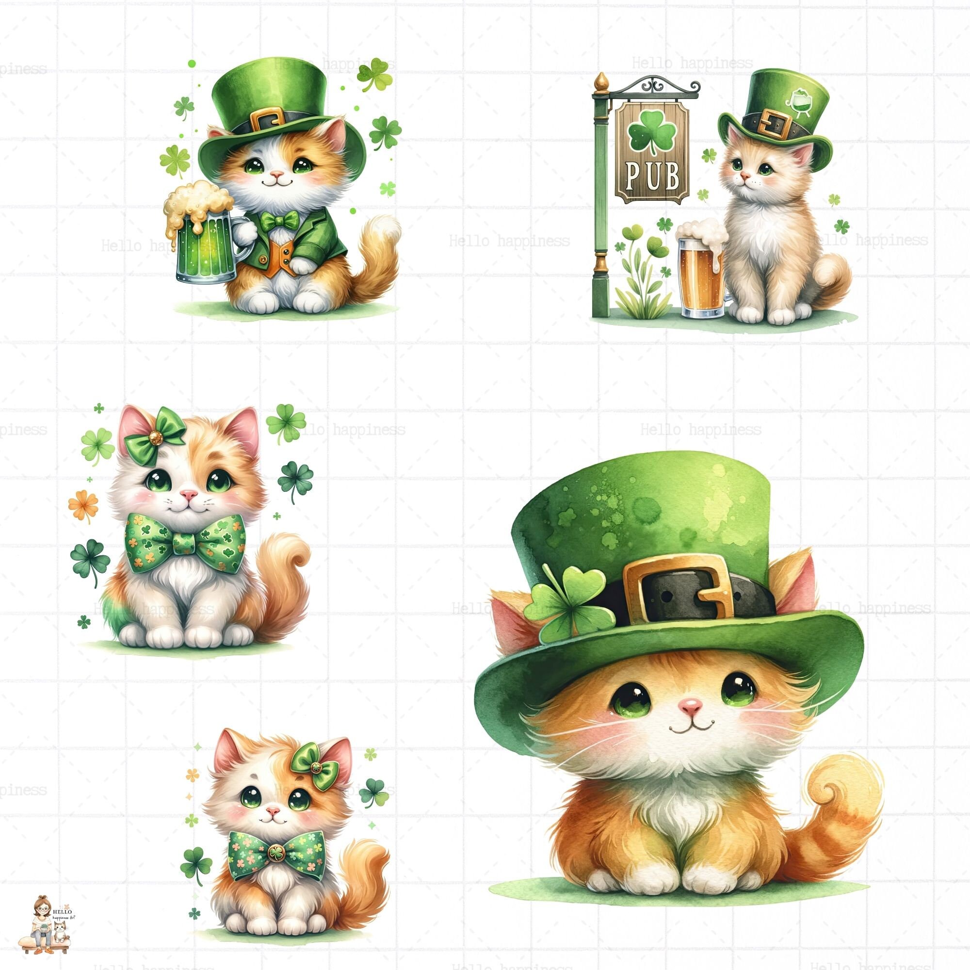 Cat St. Patrick's Day PNG Clipart, St. Patrick's Day PNG, Cute Cat PNG ...
