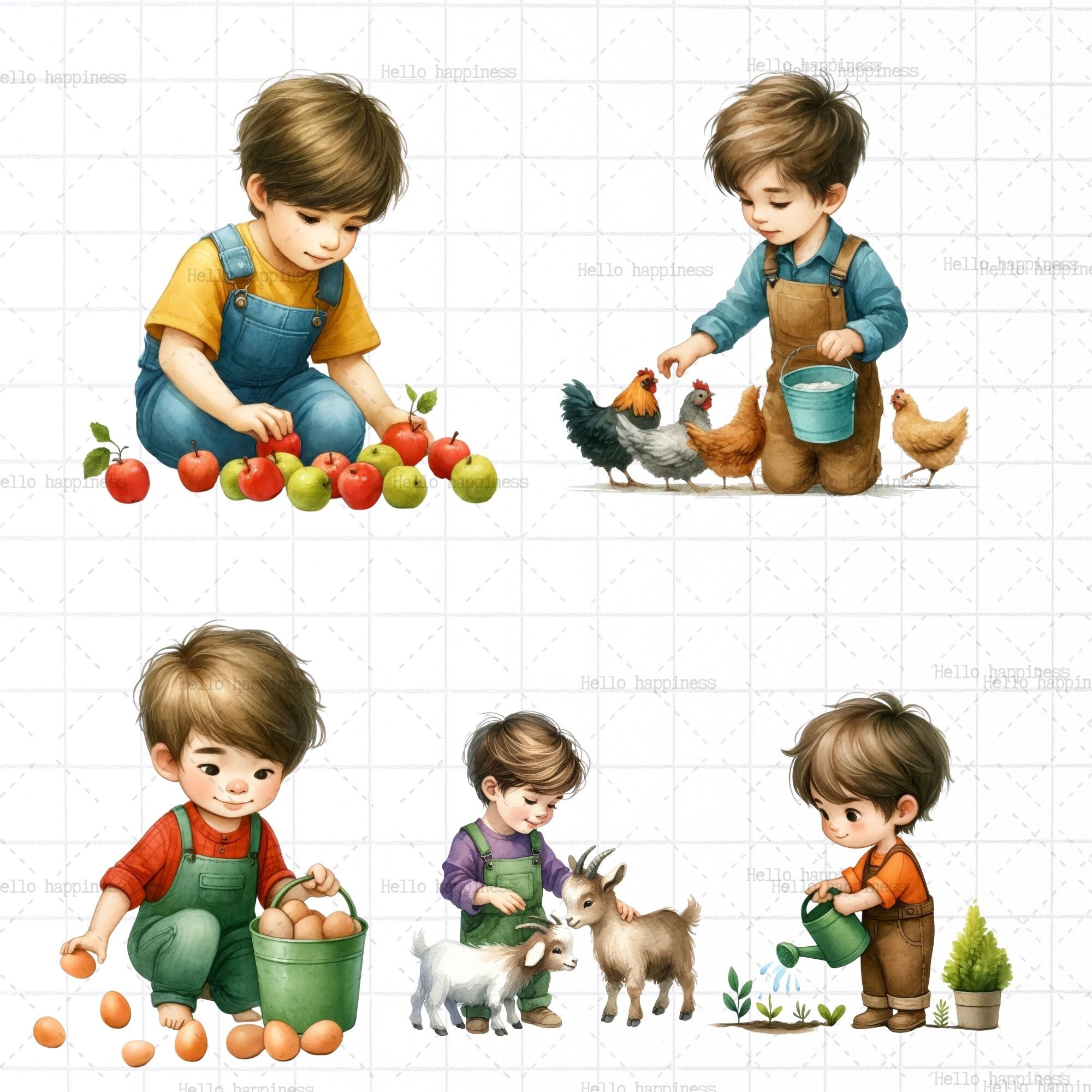 Cute Boy in Farm, Little Boy Gardener, Farm Activitieskid, Kid on Farm ...
