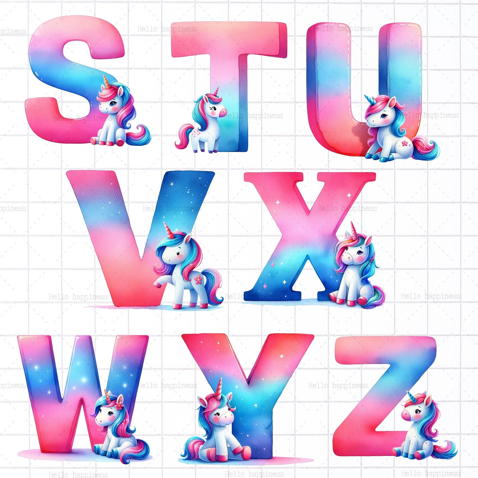 Unicorn Alphabet,unicorn Png, Letter Png, Letter Clipart, Alphabet Png ...