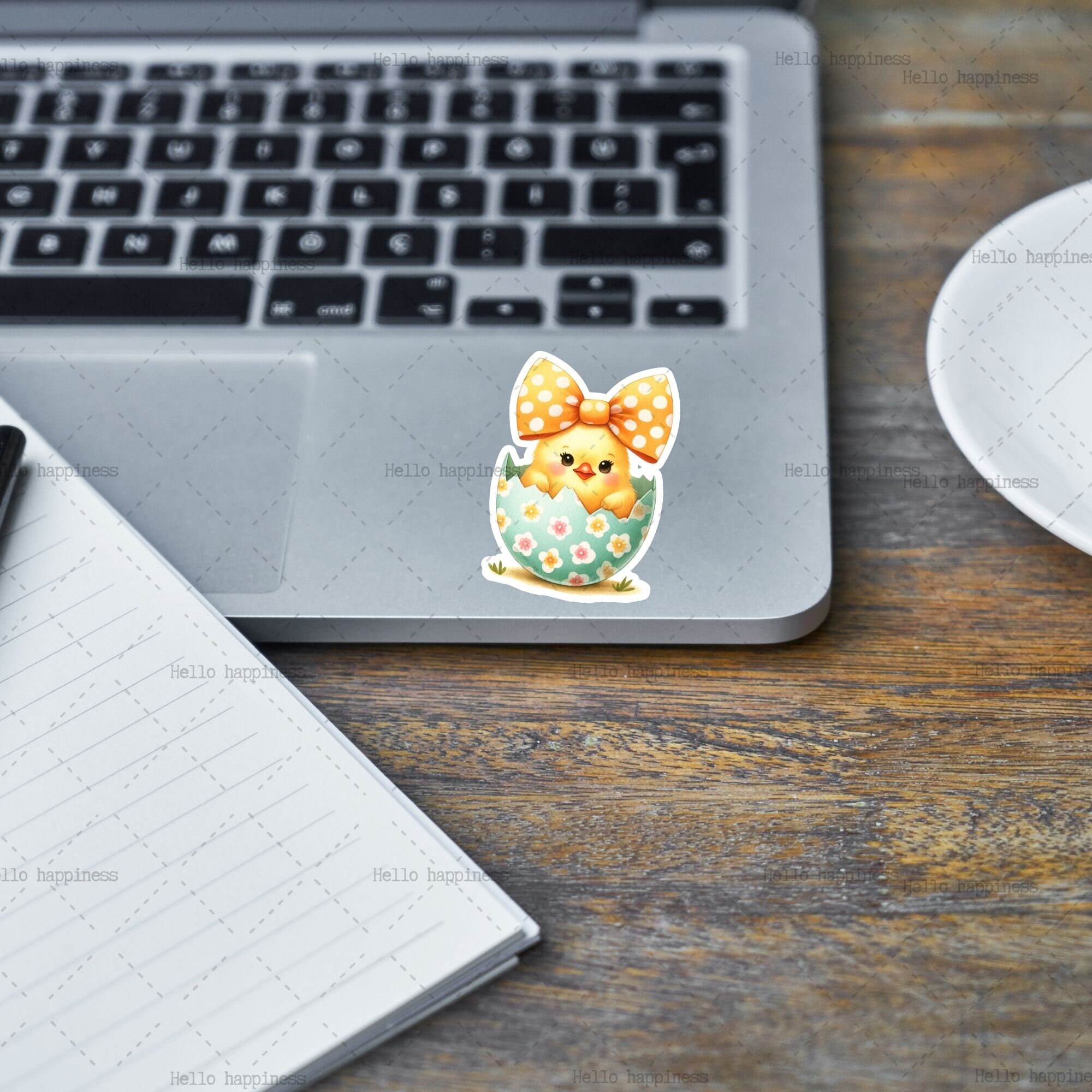 A Cute Cartoon Baby Chicken Wearing a Pink Bow is Sitting in a Broken ...