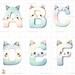 Alphabet Cat Face Clipart, Cute Cat Letter ,watercolor Alphabet, Number ...