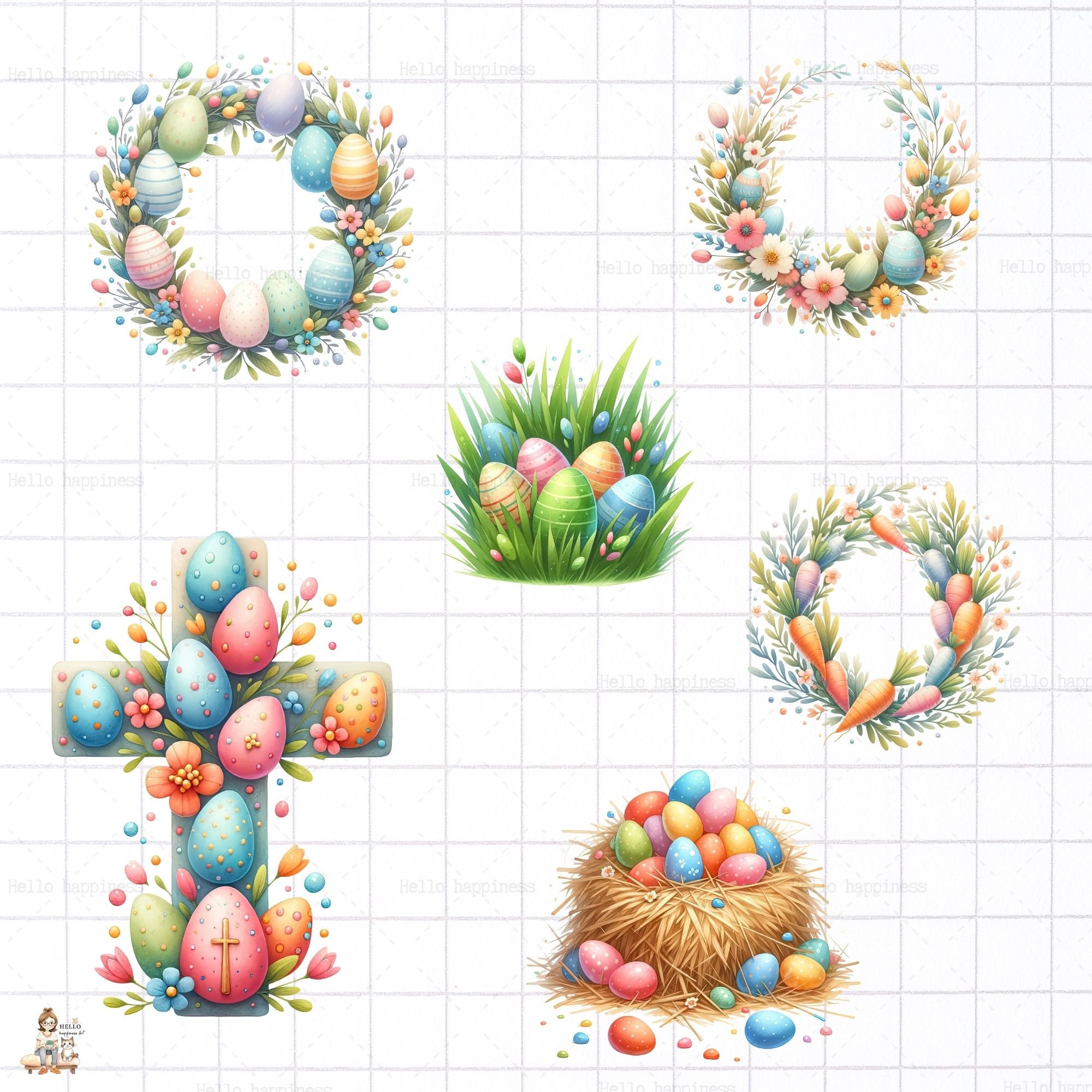 Alphabet Easter Egg Clipart, Spring Clipart, Easter Bunny, Easter Egg ...