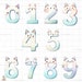 Alphabet Cat Face Clipart, Cute Cat Letter ,watercolor Alphabet, Number ...