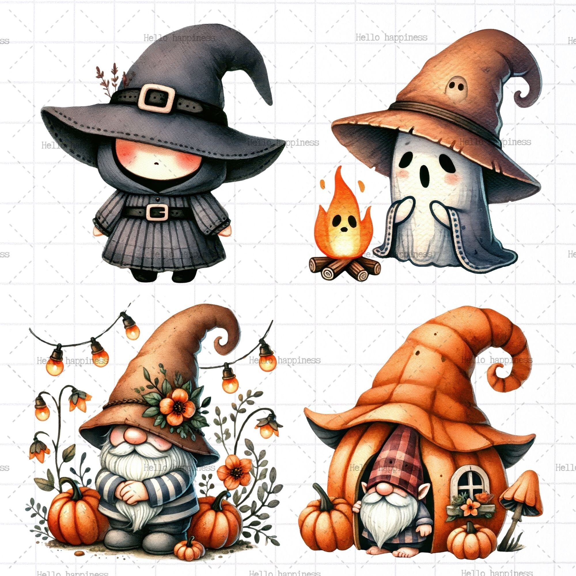 Cute Gnome,whimsical Halloween Gnomes for Magical Autumn, Fantasy ...