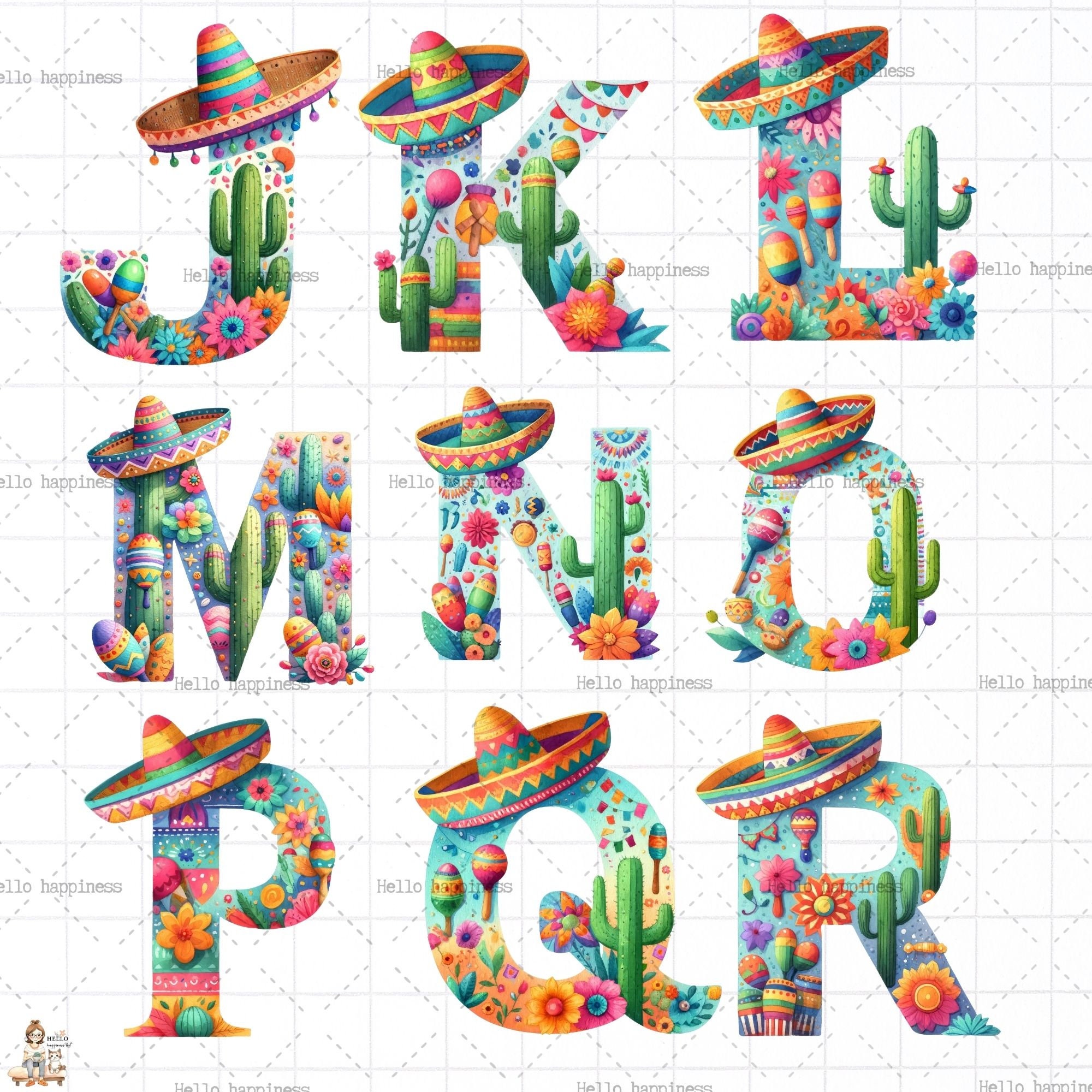 Cinco De Mayo Alphabet Number,watercolor Alphabet, Number PNG, Pastel ...