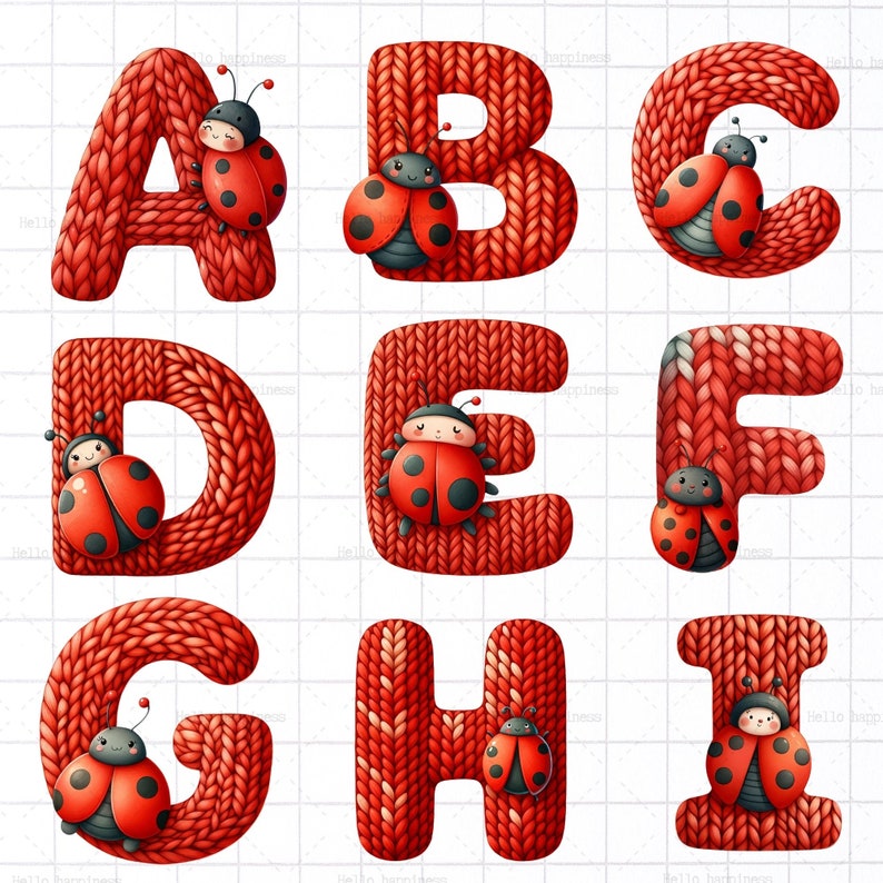 Ladybug Alphabet, Ladybug Png, Letter Knitting Pattern,ladybug ...