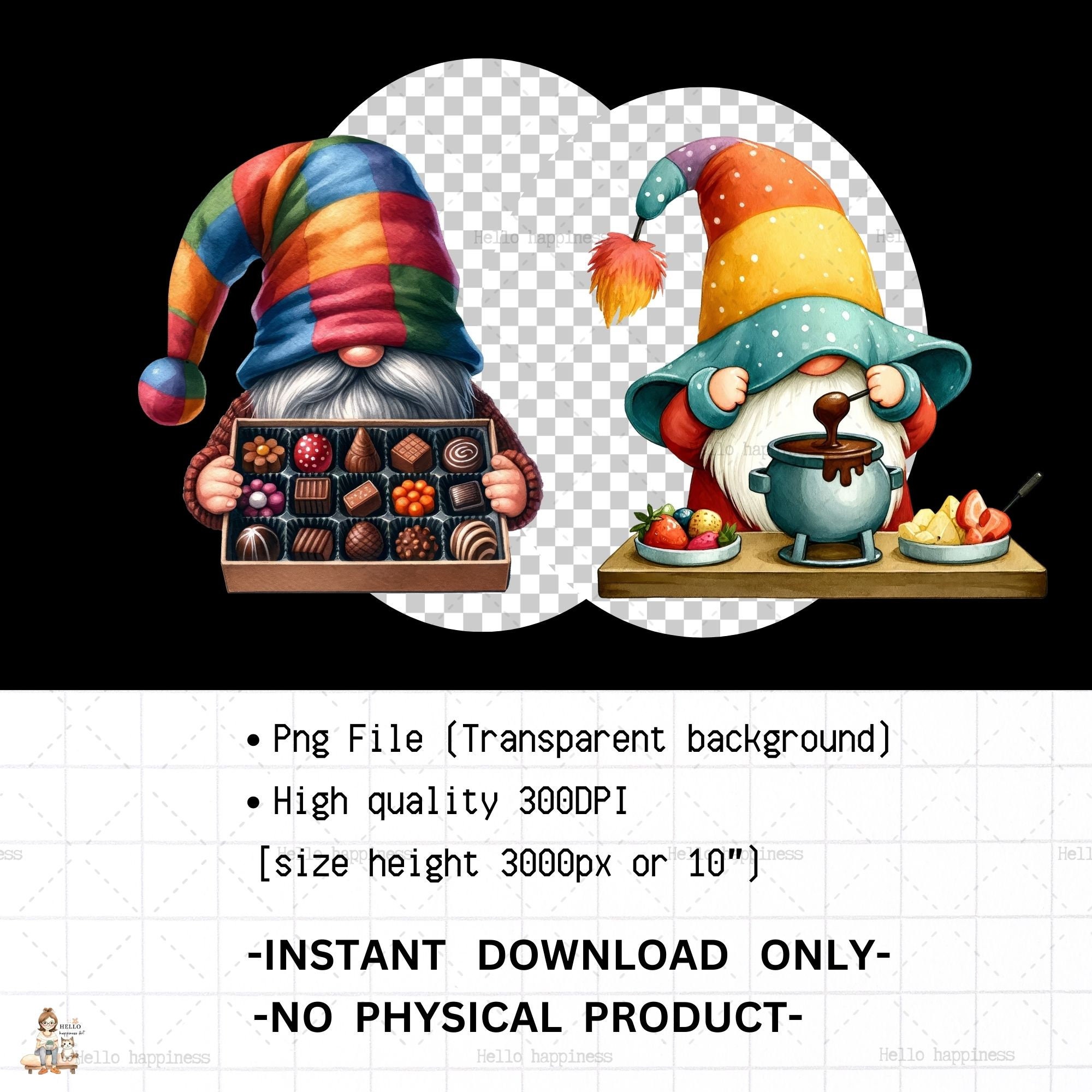 Gnome and Sweets,chocolate Png,ice Cream ,gnome Clipart,love Clipart ...