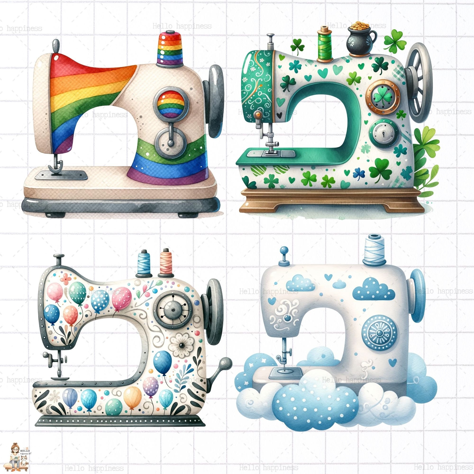 Cute Sewing Machine Clipart, Crafts Lover, Sweet Sewing Machine ...