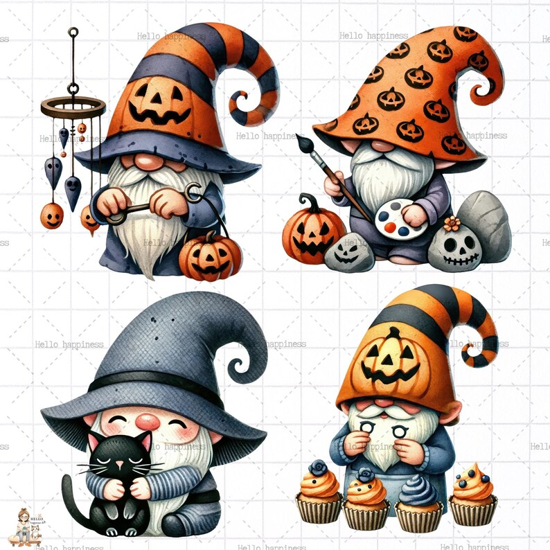 Cute Gnome,whimsical Halloween Gnomes for Magical Autumn, Fantasy ...
