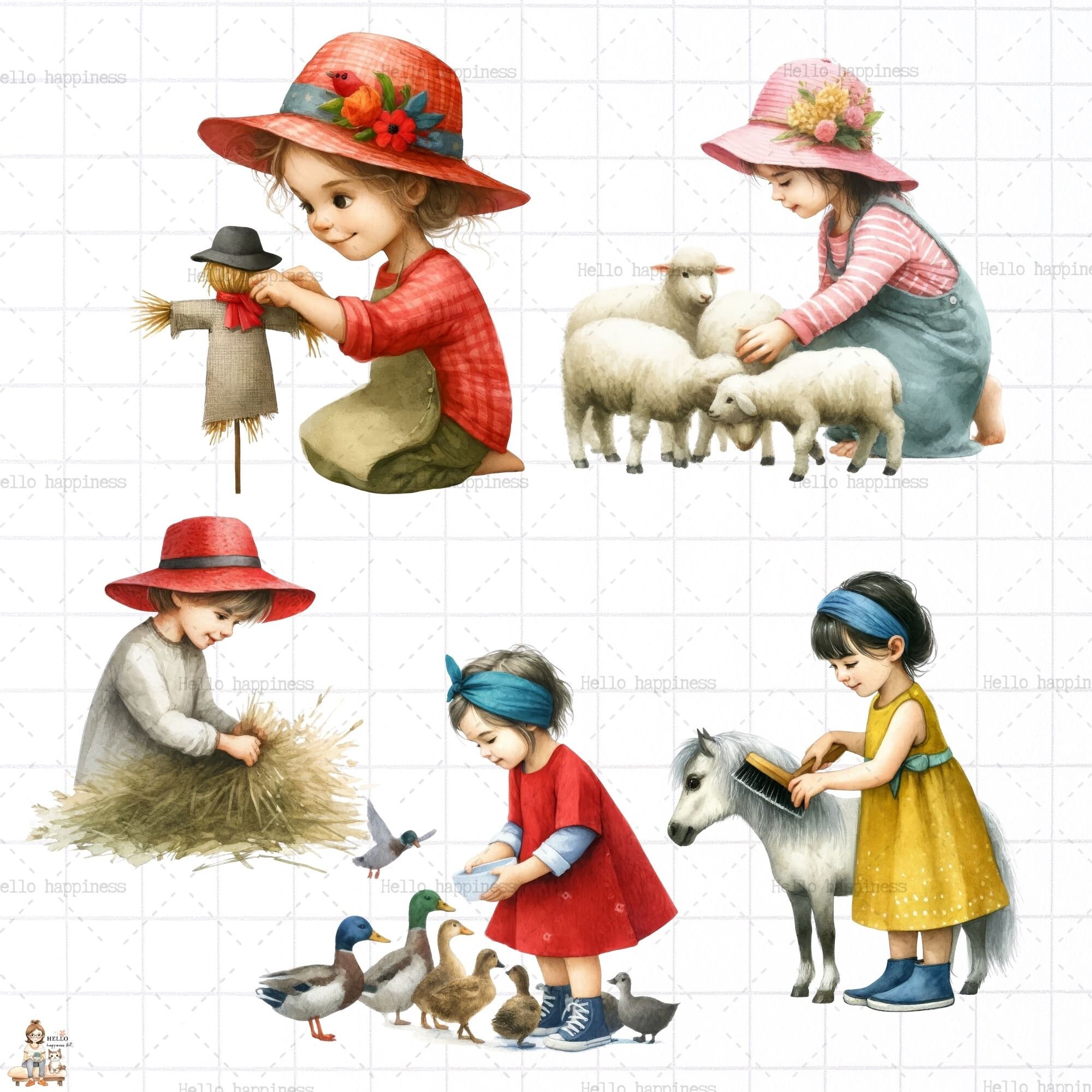 Cute Girl in Farm, Little Gilr Gardener, Farm Activitieskid, Kid on ...