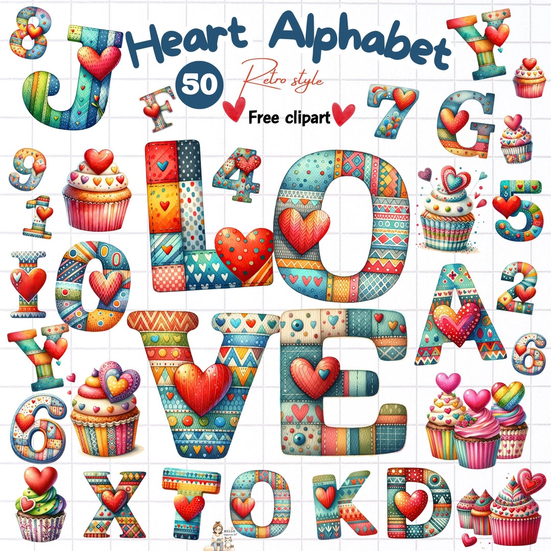 Valentine Letters, Love Letters, Retro Alpha, Brithday, Wedding,heart ...