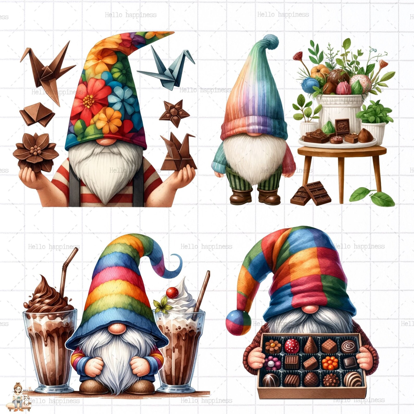 Gnome and Sweets,chocolate Png,ice Cream ,gnome Clipart,love Clipart ...