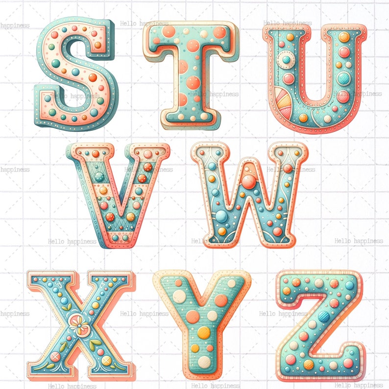 Alphabet Letters PNG, Pastel Color, Rainbow, Candy Letters, Letter ...