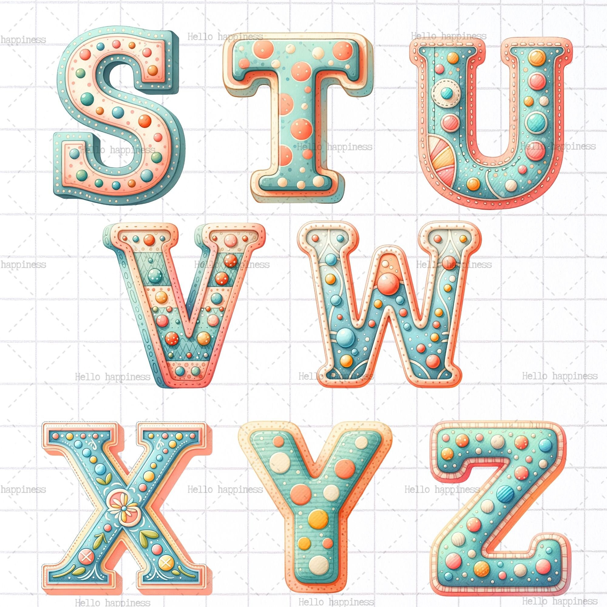 Alphabet Letters PNG, Pastel Color, Rainbow, Candy Letters, Letter ...