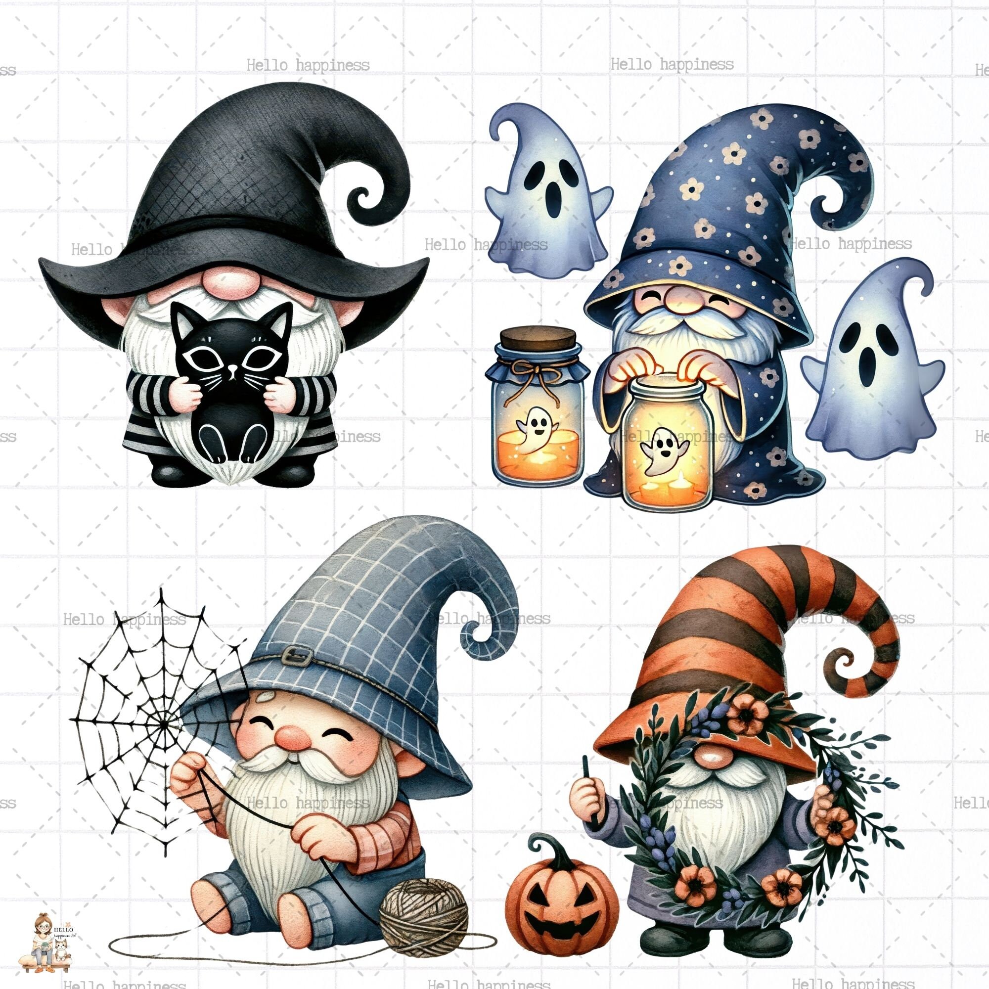 Cute Gnome,whimsical Halloween Gnomes for Magical Autumn, Fantasy ...