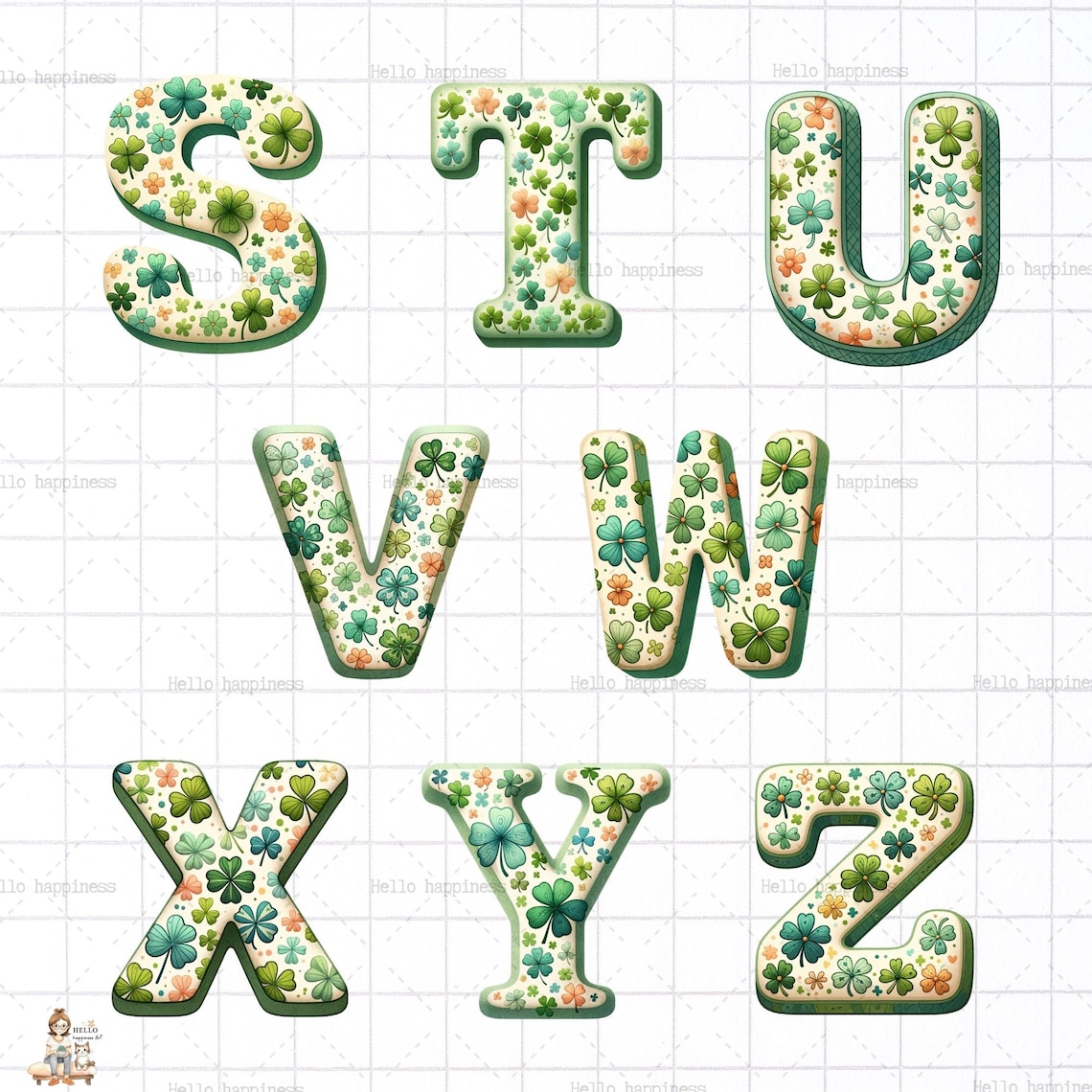 Alphabet Clipart St Patrick,letter St Patrick,number,clover Pattern,st ...