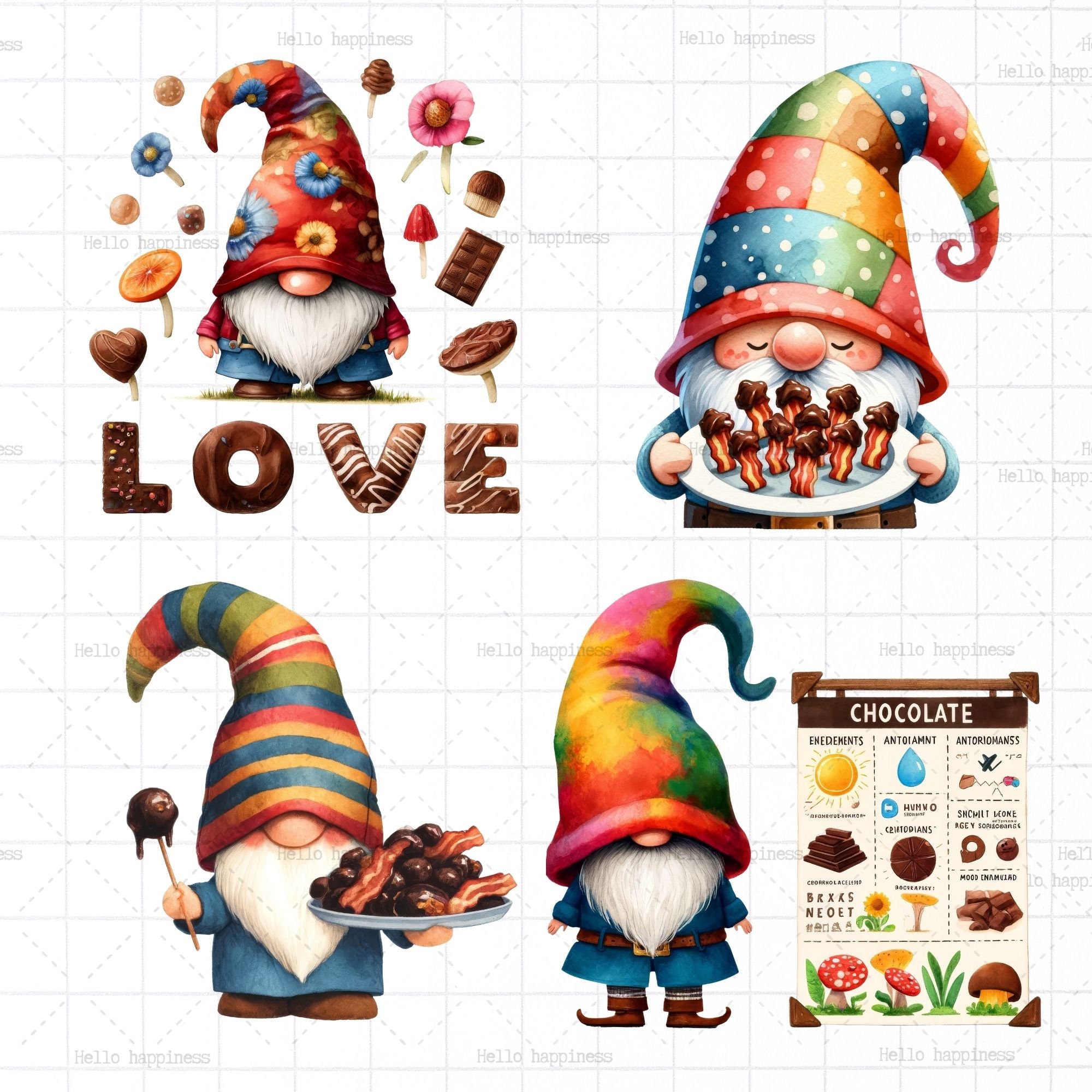 Gnome and Sweets,chocolate Png,ice Cream ,gnome Clipart,love Clipart ...