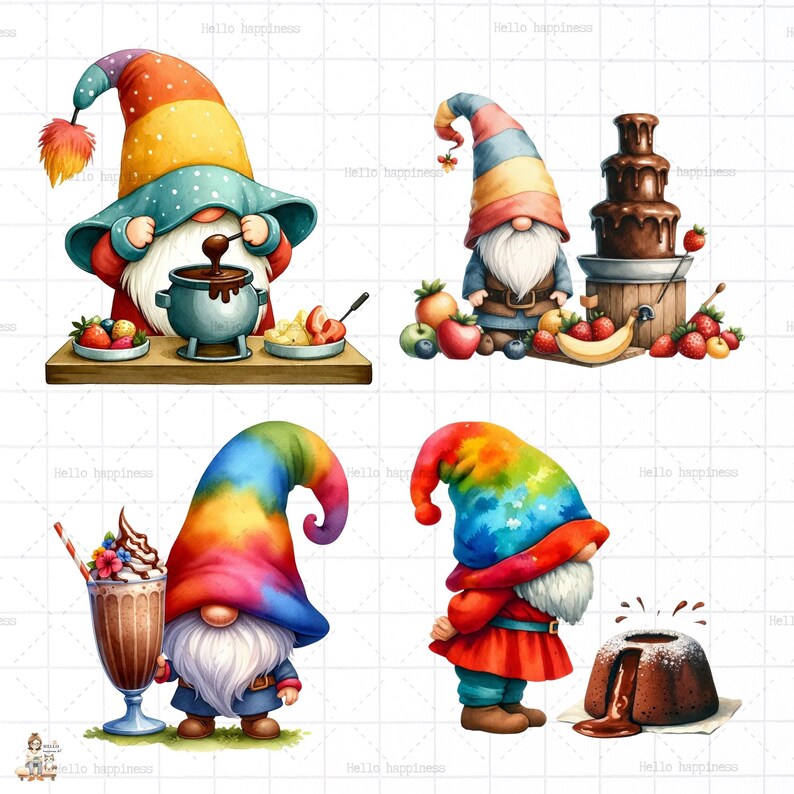 Gnome and Sweets,chocolate Png,ice Cream ,gnome Clipart,love Clipart ...