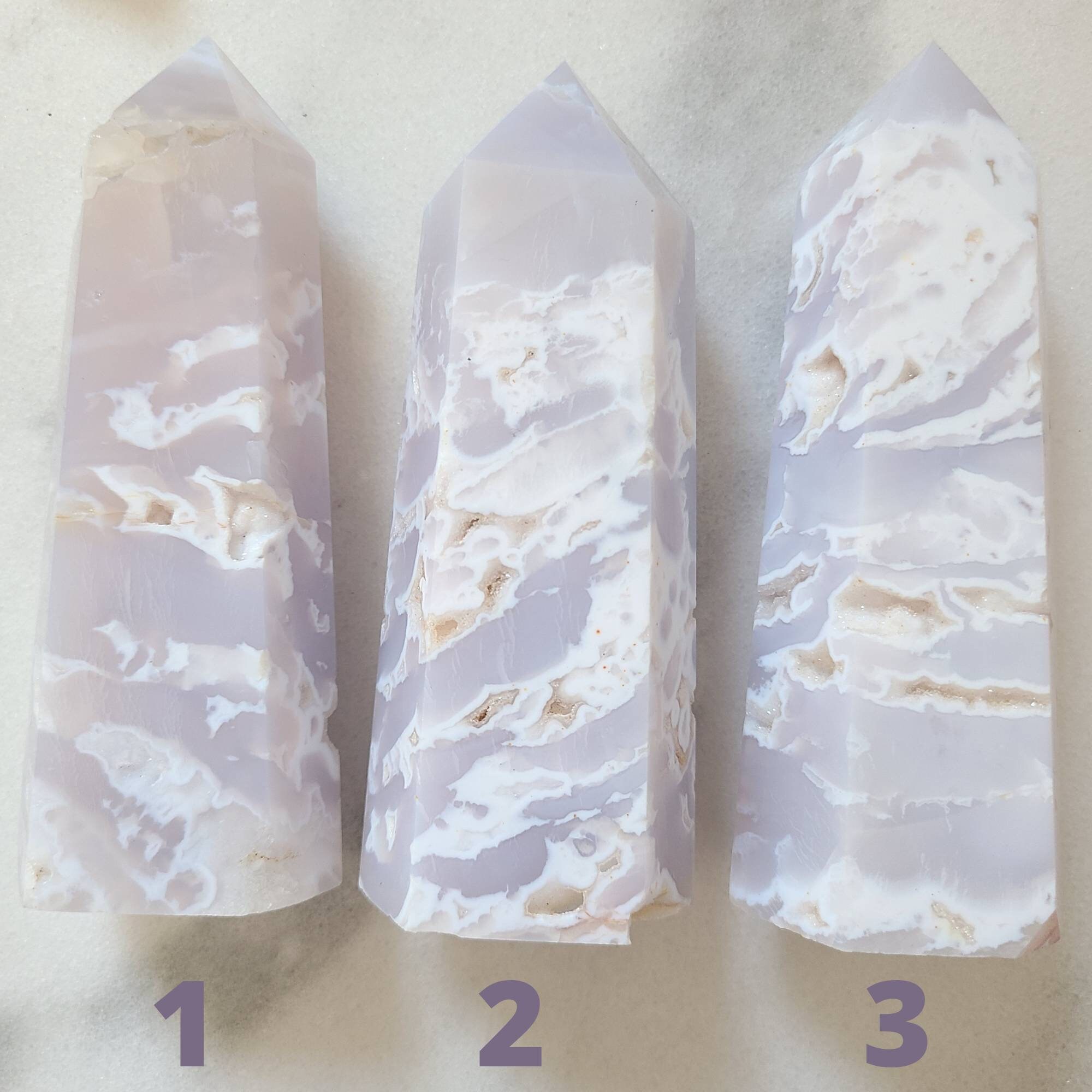 Purple and White Agate Towers - Etsy