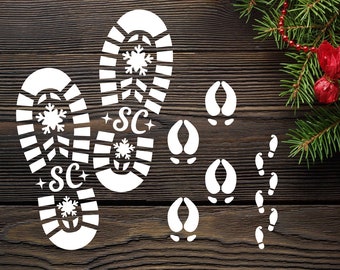 Santa Shoe Print Stencil - Etsy