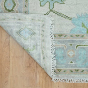 Pastel Oushak Rug in Soft Blue Contemporary Wool Rug in - Etsy
