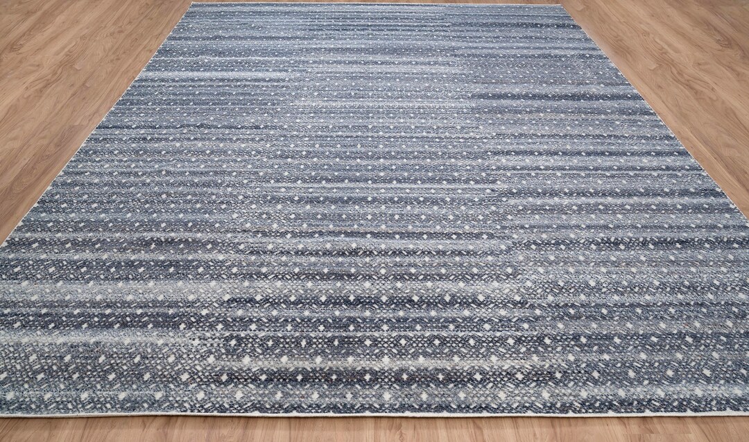 10X14 Oversize Area Rug, Gray Ivory and Black Dual Weave Rug, Soft ...