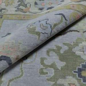 Coin Gray Blue Green Oushak Rug, Floral Rug 10x14, Muted Area Rug 9x12 ...
