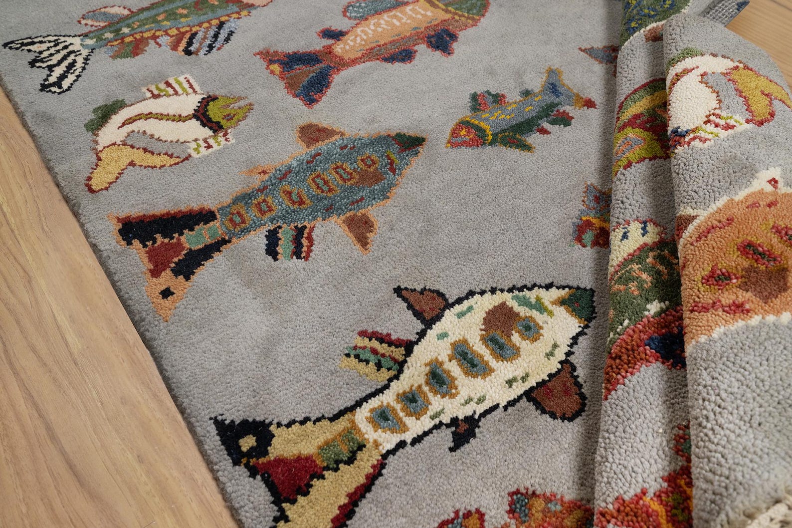 Handmade Wool Fish Rug, Coastal Art, Marine Animal Design Trc_9062 - Etsy