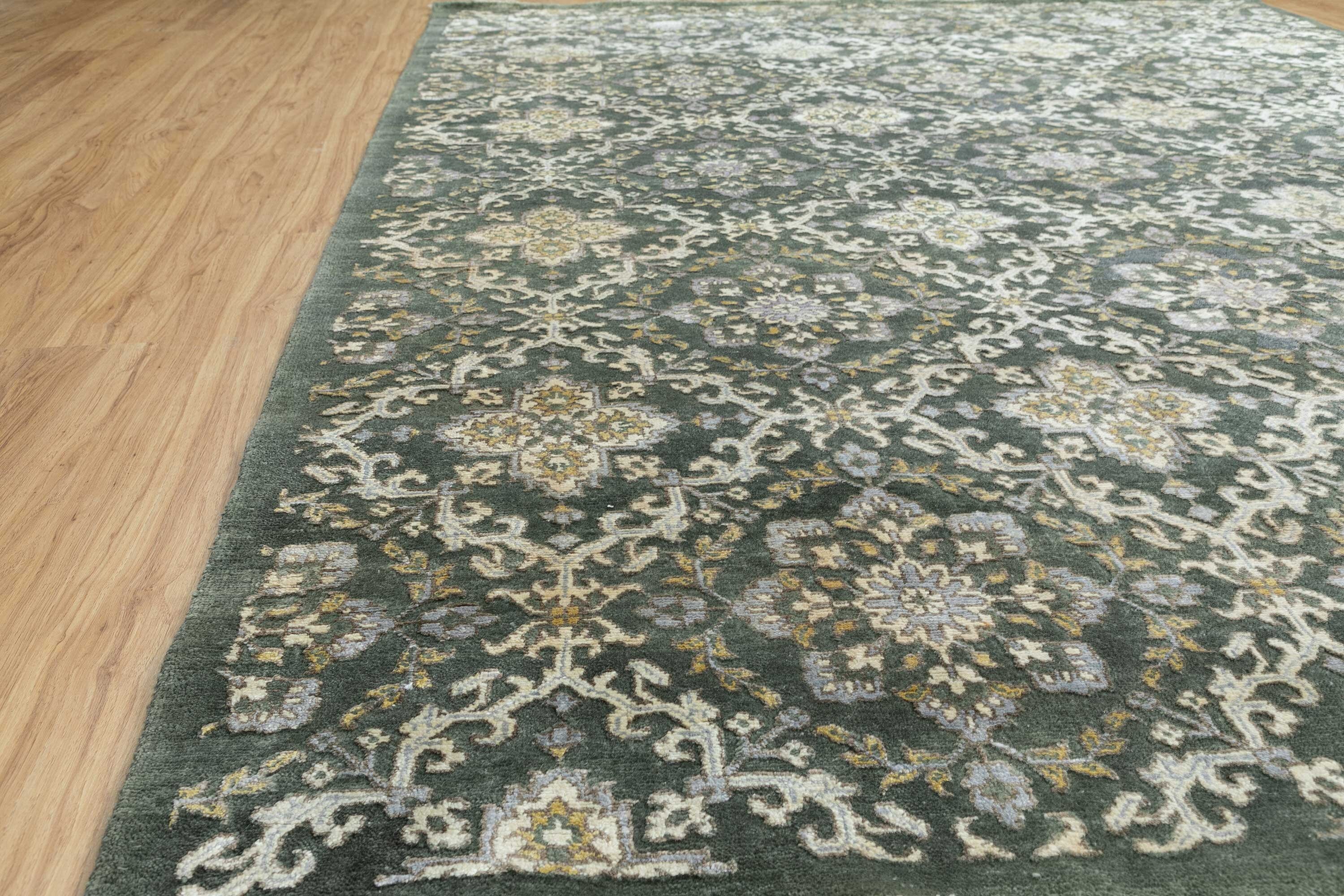 8x10 3D Floral Green Pastel Soft Full Pile Area Rug large | Etsy