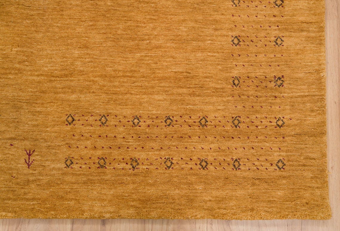 6x9 Golden Yellow Farmhouse Rug New Handmade Carpet in - Etsy