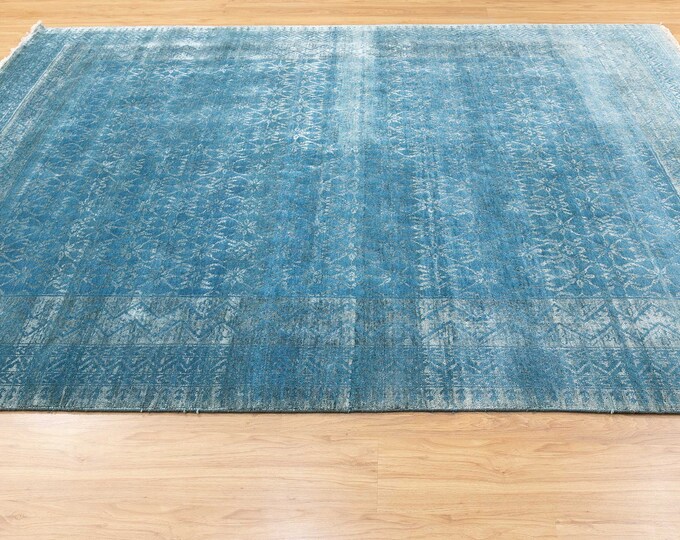 8x10 Faded Pattern Blue Area Rug Large Soft Bedroom Turkish - Etsy