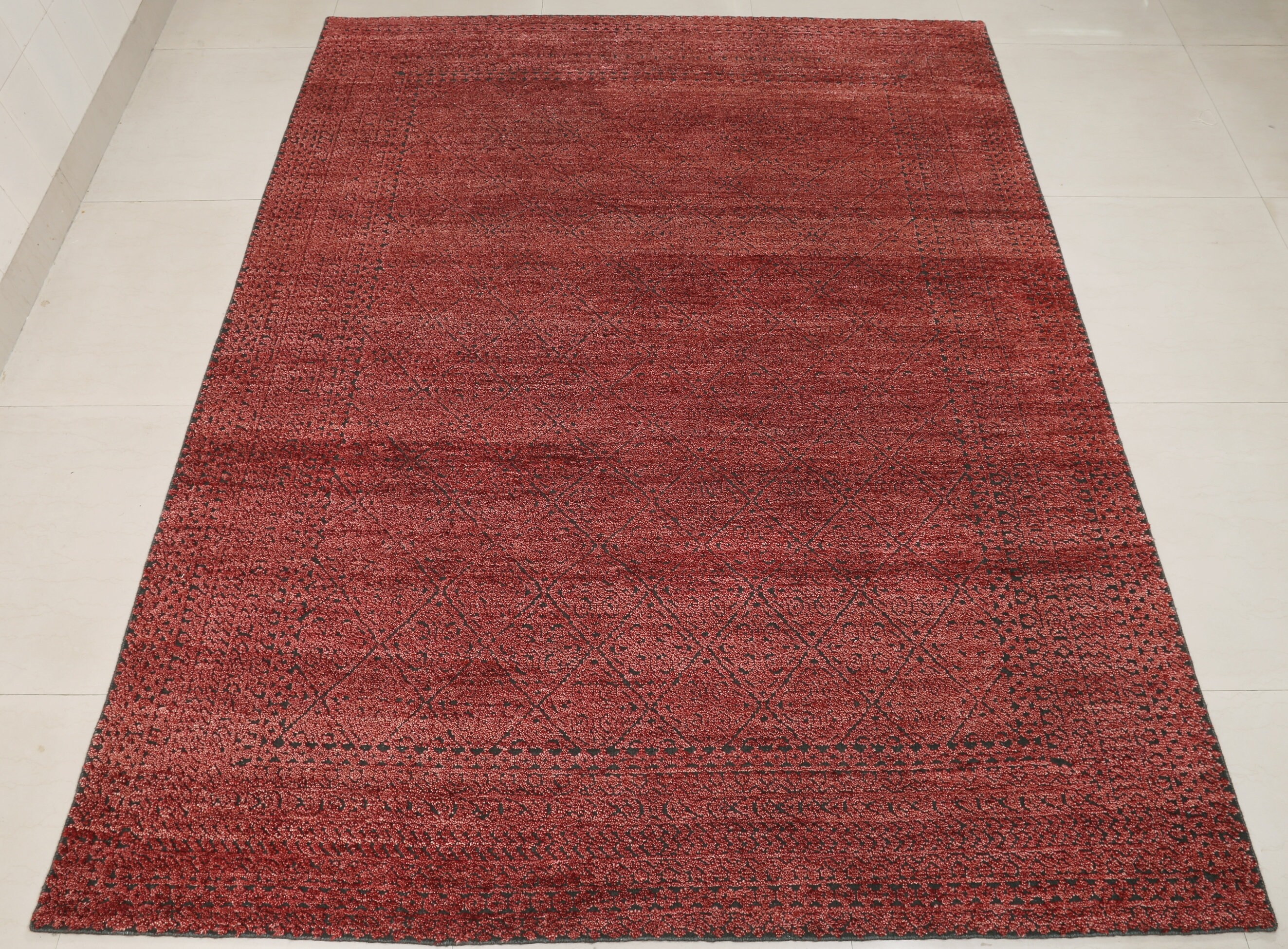 8 X 10 Hand Knotted Red Rug primitive Full Pile Area Rug - Etsy