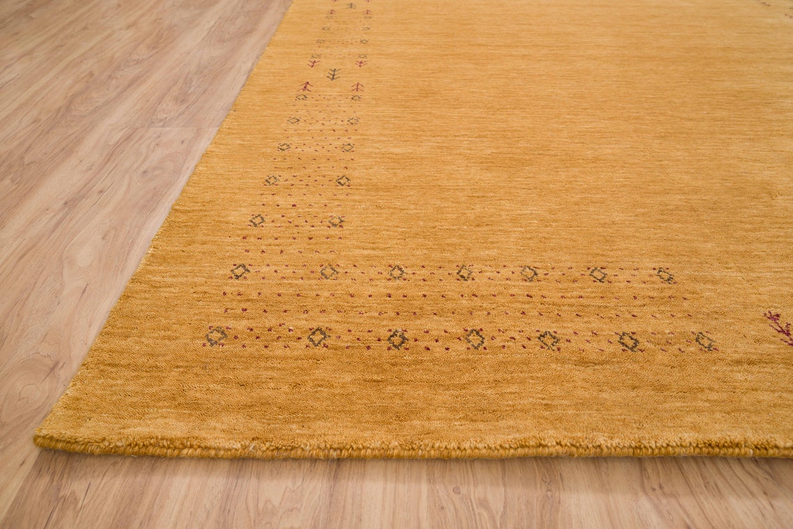 6x9 Golden Yellow Farmhouse Rug New Handmade Carpet in - Etsy