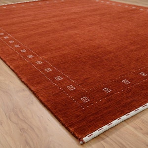 8' X 10' Rust Red Deco Gabbeh Carpet, Gabbeh Rug , Modern Minimal ...
