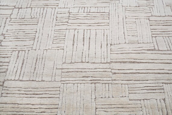 8'X 10' Ivory Handknotted Wool Rug Living Room Area - Etsy