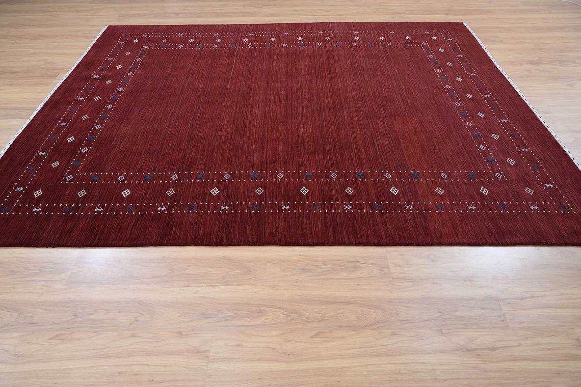 8' X 10' Dark Red Dining Room Carpet Gabbeh Rug | Etsy