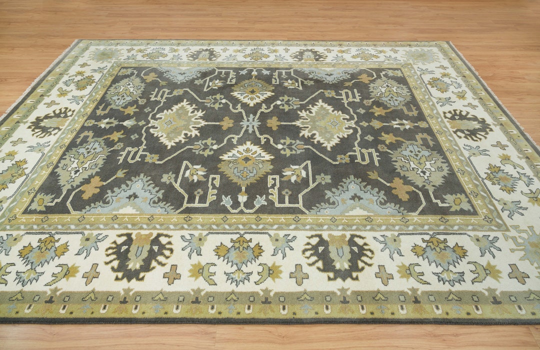 9' X 12 Large Hand Knot Rug, Wool Rug 9x12, Vintage Kitchen Oushak Rug ...