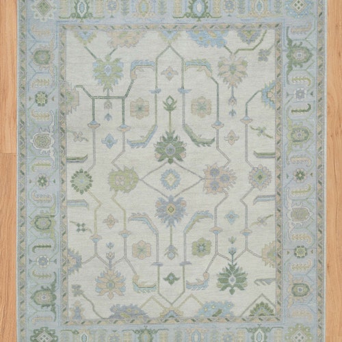 10x14 Blue Turkish Oushak Area Rug Green Oushak Rug Handmade - Etsy