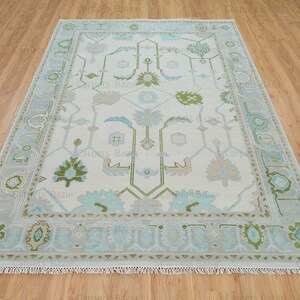 Pastel Oushak Rug in Soft Blue Contemporary Wool Rug in - Etsy