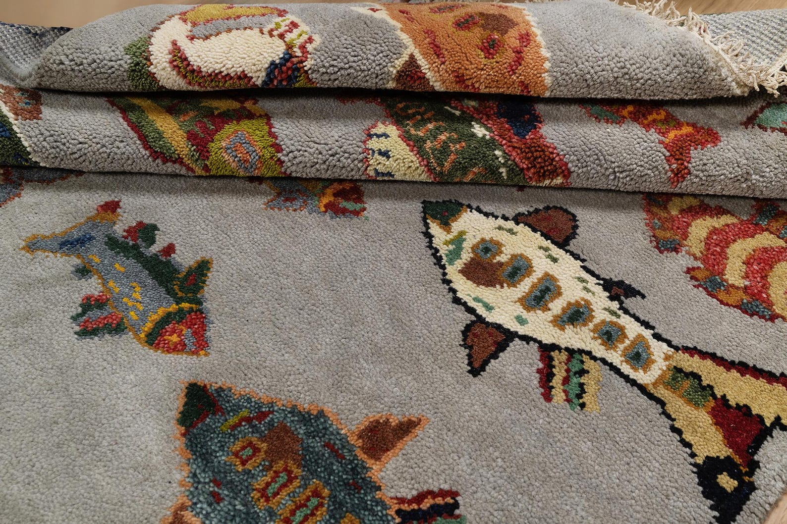 Handmade Wool Fish Rug, Coastal Art, Marine Animal Design Trc_9062 - Etsy
